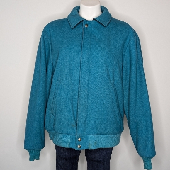 Woolrich | Jackets & Coats | Vintage Woolrich Blue Zip Up Wool Winter ...